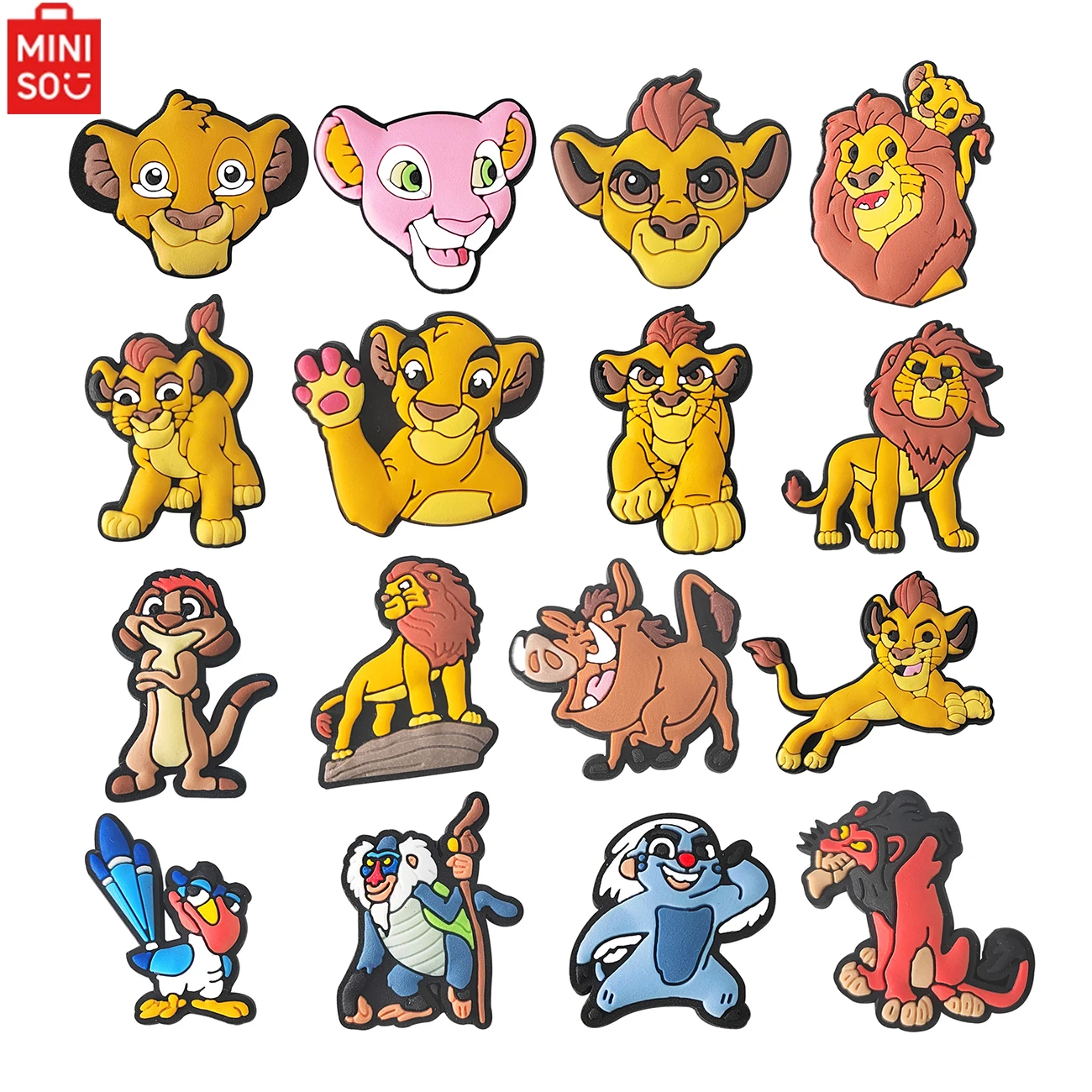 MINISO-16pcs-Running-Lion-King-Shoe-Charms-Set-For-Clogs-Bag-Bubble ...