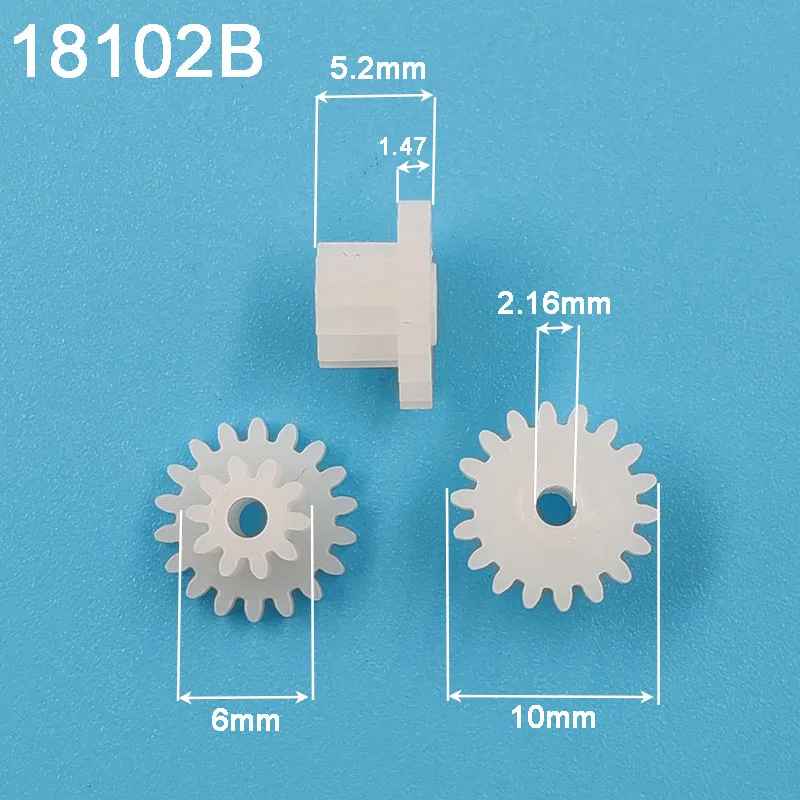 18102B-0-5M-Gear-10mm-Diameter-POM-Plastic-18-Teeth-10-Teeth-Double ...