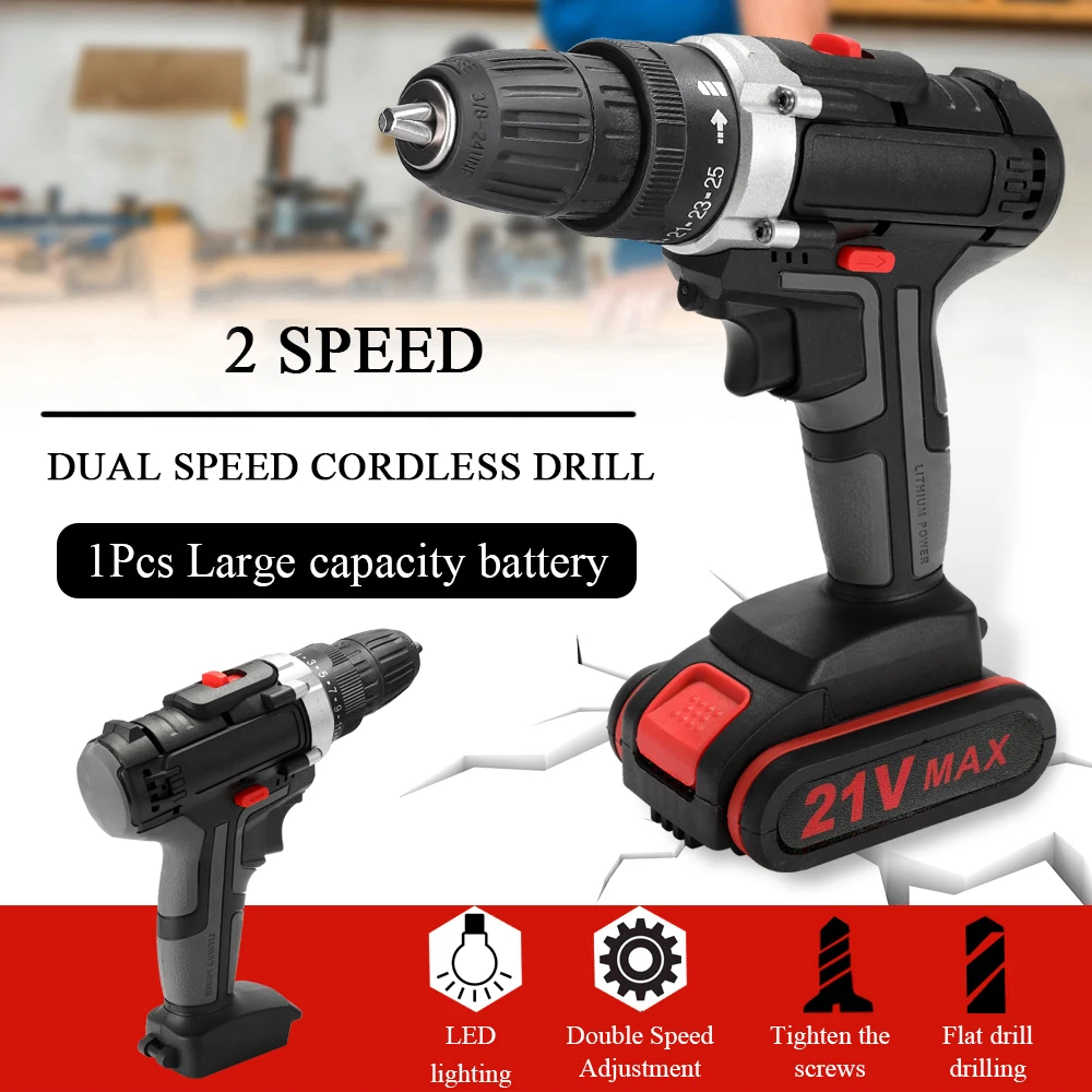 21V-Electric-Impact-Cordless-Drill-High-power-Lithium-Battery-Wireless ...