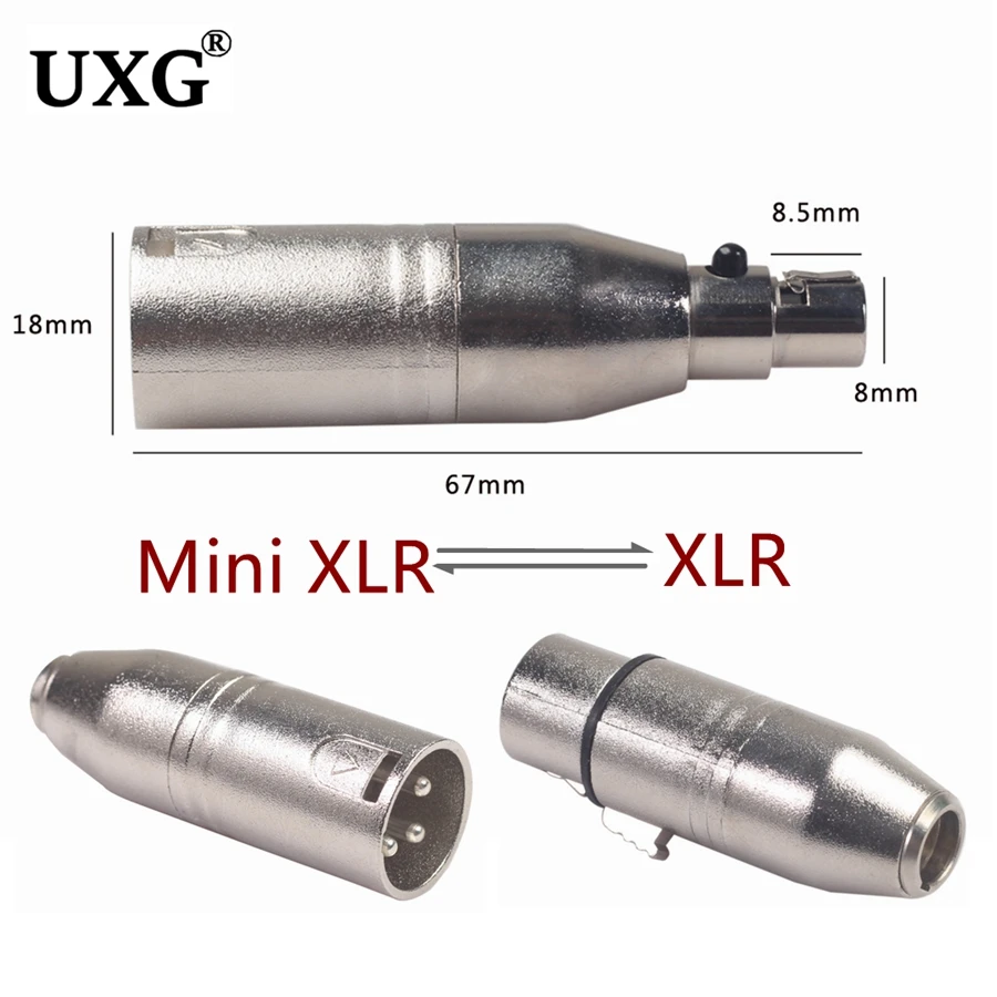 Mini XLR Male to XLR Female Audio Connector Cable Adapter 3 Pin XLR to ...