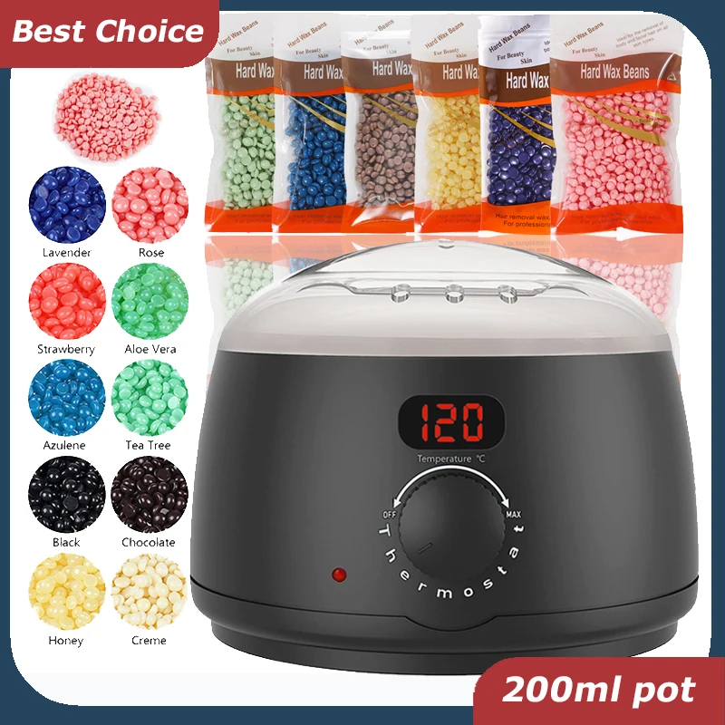 Hair-Removal-Wax-Machine-Waxing-Heater-and-Beans-Kit-Depilatory ...