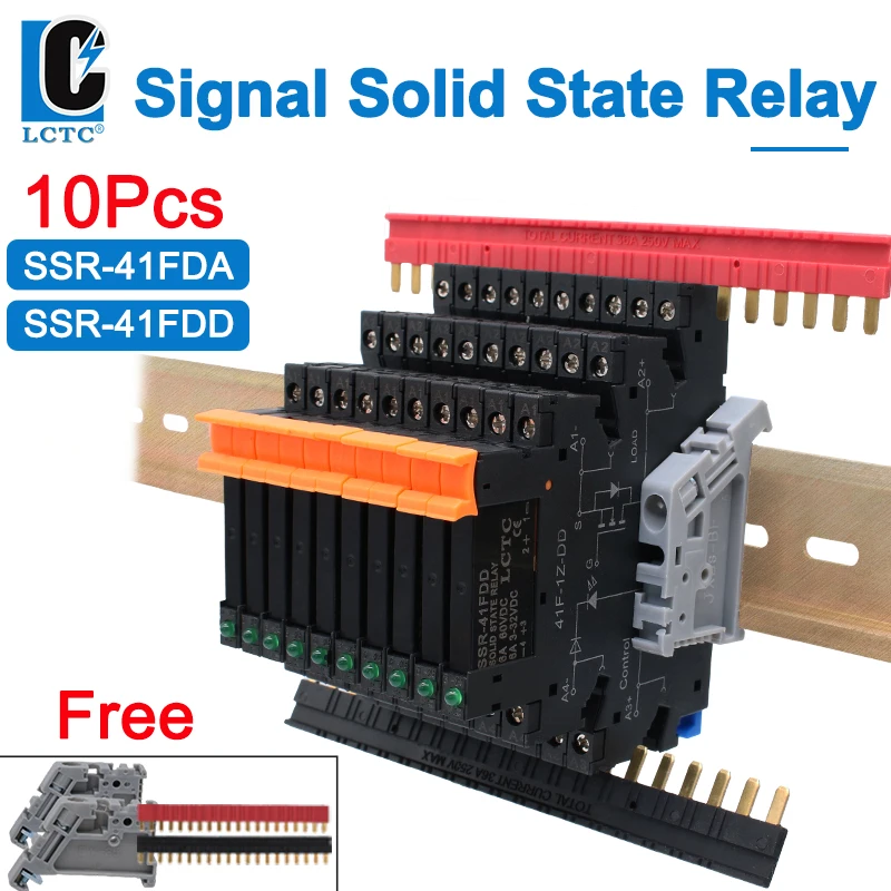 10pcs-Slim-SSR-Solid-State-Relay-Din-Rail-Relay-DC-Control-AC-LED6A ...