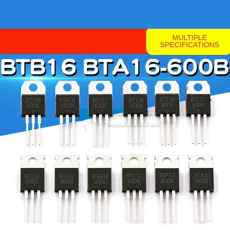 Tiristores-individuales-y-bidireccionales-2-piezas-BTB16-BTA16-600-BT136-BT152-BTA24-insertados ...