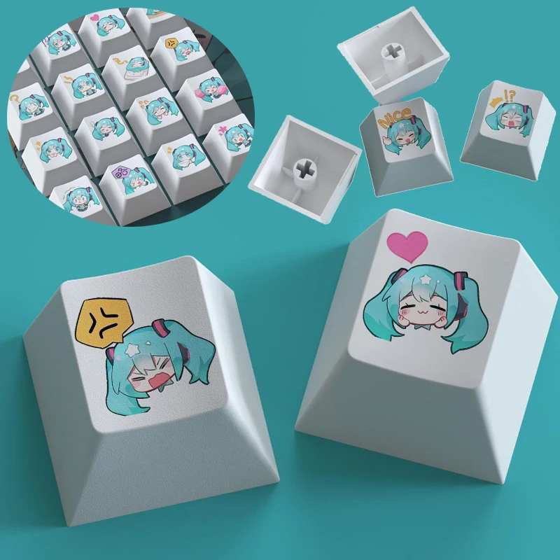 Hatsune-Miku-Anime-Keycaps-Cute-Cartoon-PBT-R4-Creativity-Heat ...