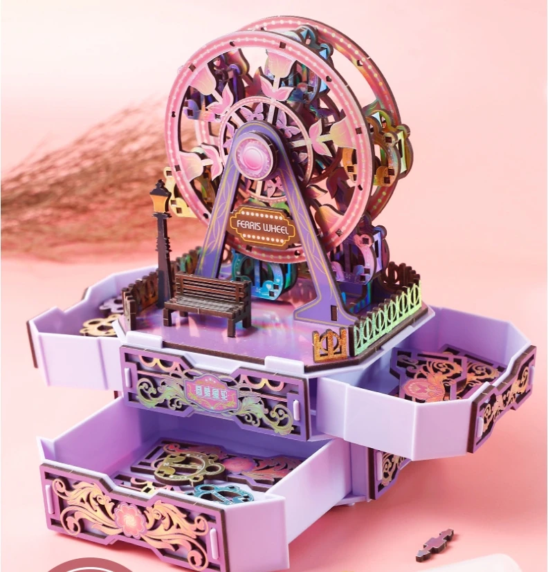 New-3D-3D-Wooden-Colorful-Amusement-Park-Wooden-Architecture-Puzzle ...