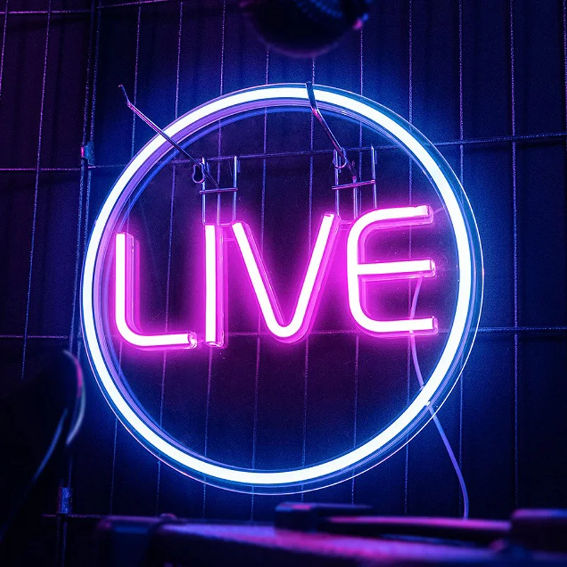 LIVE Letters Custom Neon LED Sign Wall Décor Neon Lamp Light Lighting ...
