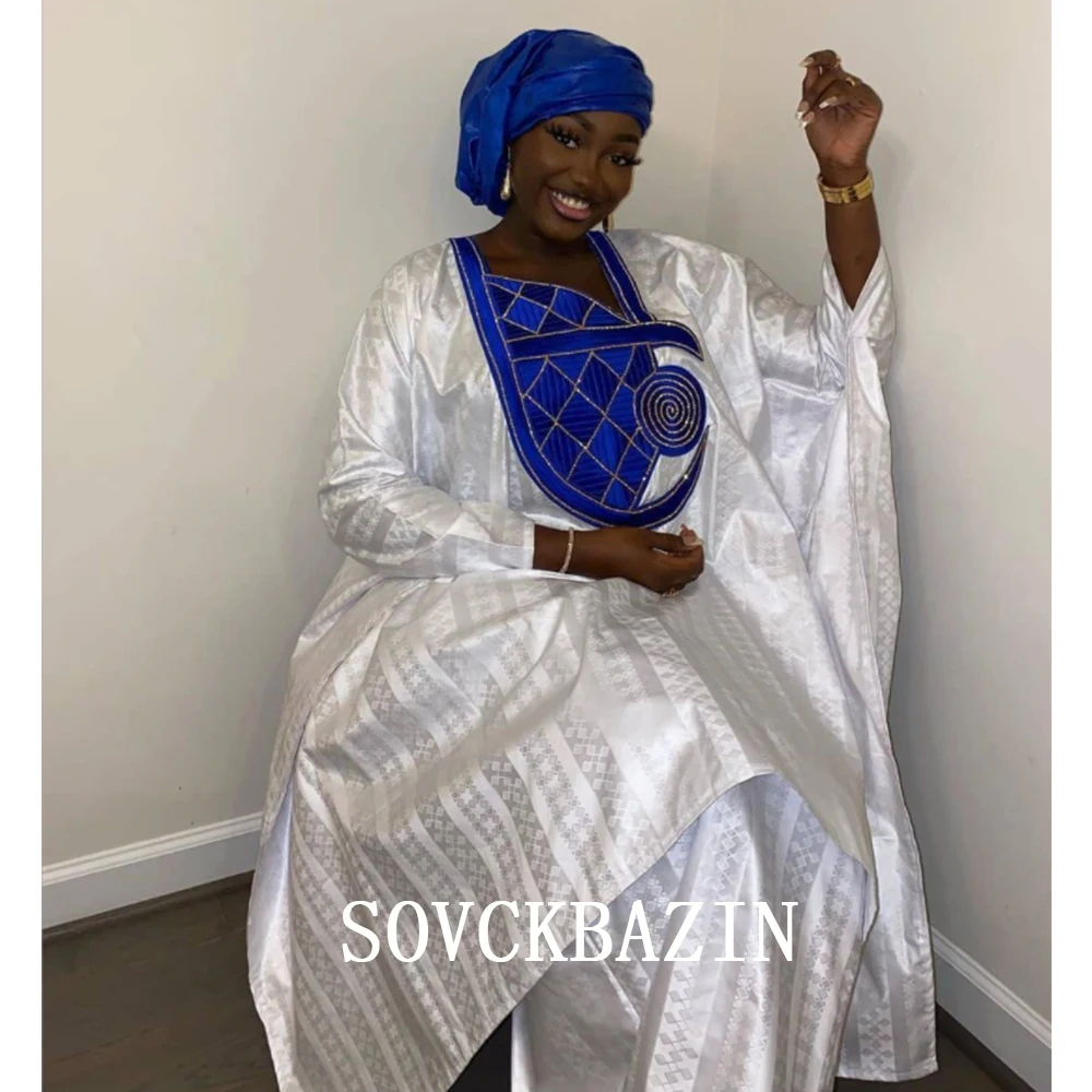 Original-Bazin-Riche-Dresses-For-African-Women-Party-Robe-Ceremony-Long ...