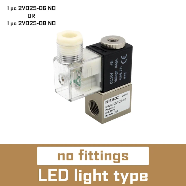 2V025-08 2V025-06 Normally Open 2 Way 2 Position Air Solenoid Valve ...
