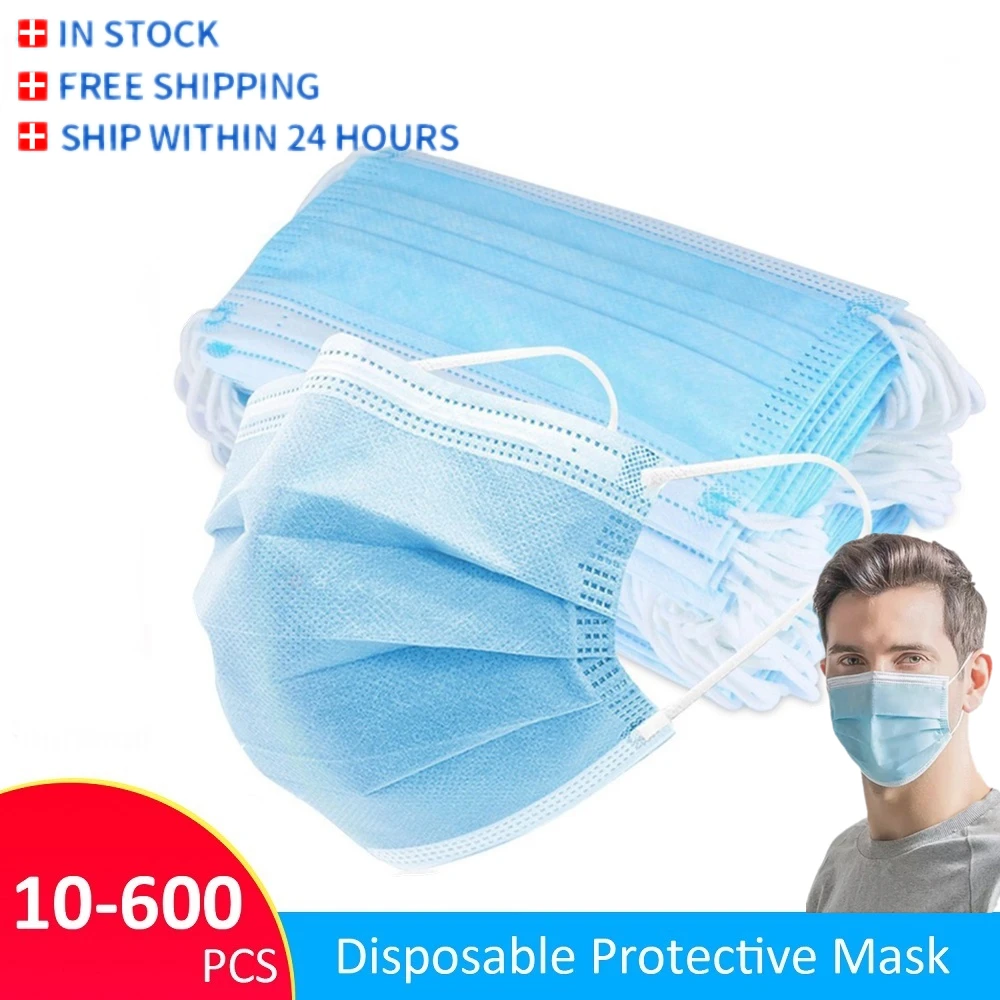 10-600PCS-Blue-Masks-Disposable-3-Ply-Mascarillas-Quirurgicas ...