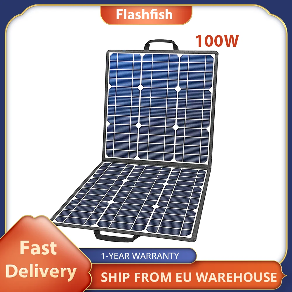 Flashfish-SP-18V-100W-Portable-Solar-Panel-Unfolded-USB-Output ...