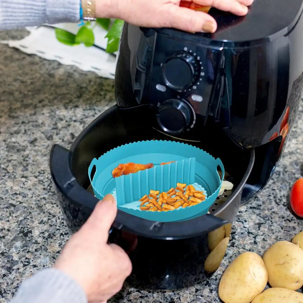 Raclette-coupe-pate,Pot de friteuse à air en silicone avec poignées ...