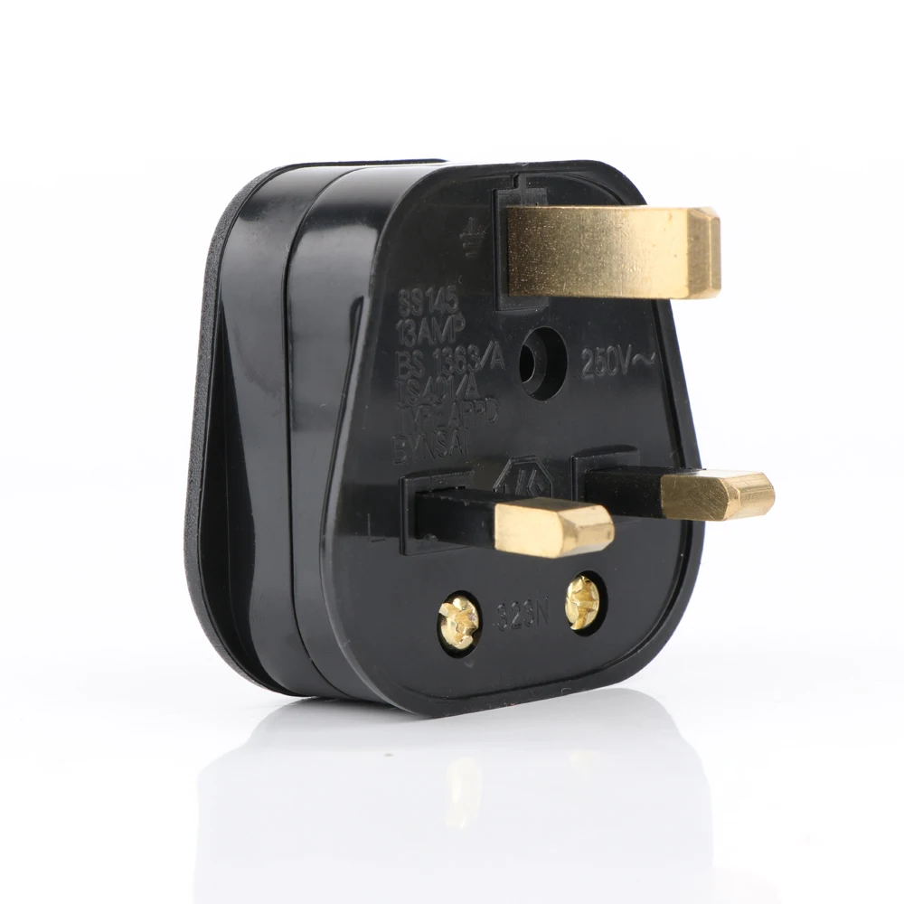 2PCS UK British Mains Plug 3 Pin 13A Plugs Grounded 250V 3 Pin Fused ...