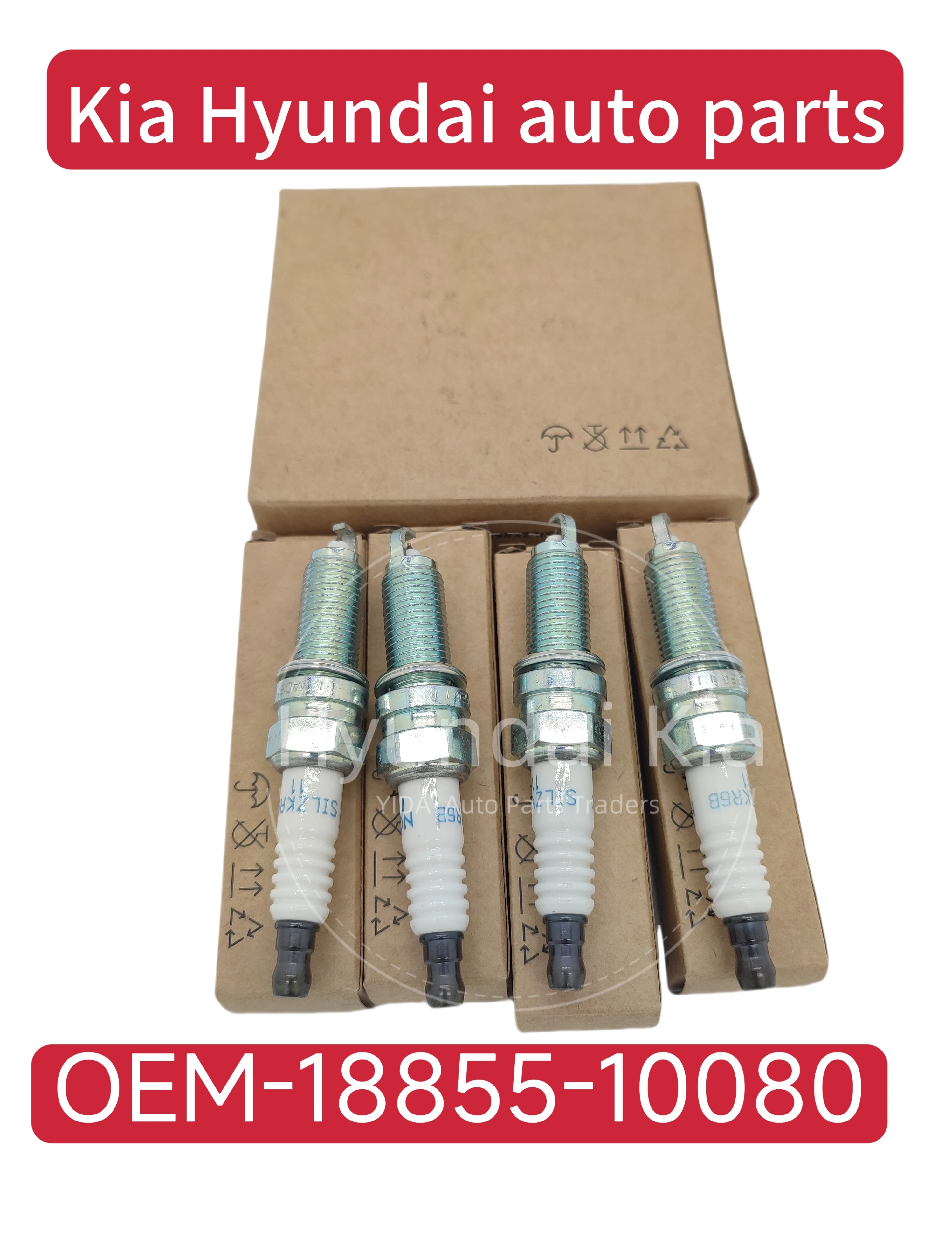 Car 4pcs 18855-10080 SILZKR6B11 Iridium Spark Plug For Hyundai I20 IX20 ...