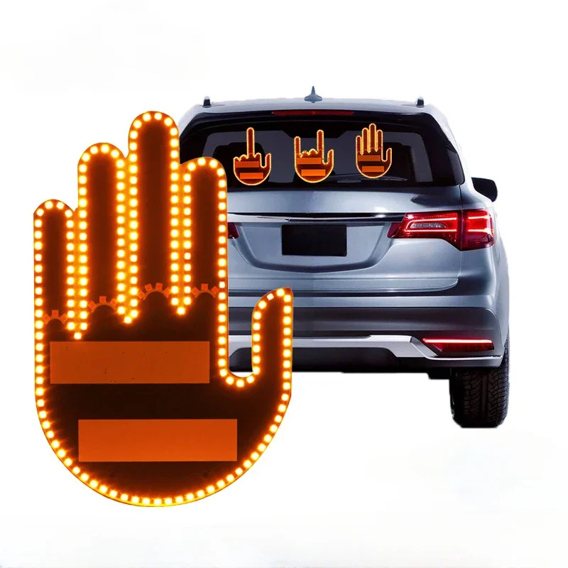 1-Set-Car-Finger-Lights-With-Remote-Control-Warning-Lights-Finger-Up ...
