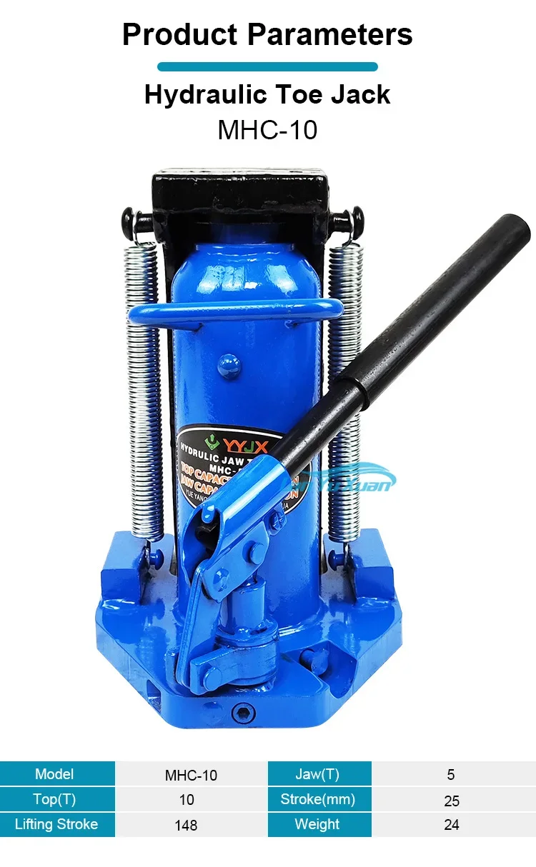 MHC-10-5Ton-Mechanical-Claw-Type-Telescopic-Hydraulic-Toe-Lift-Jack-for ...