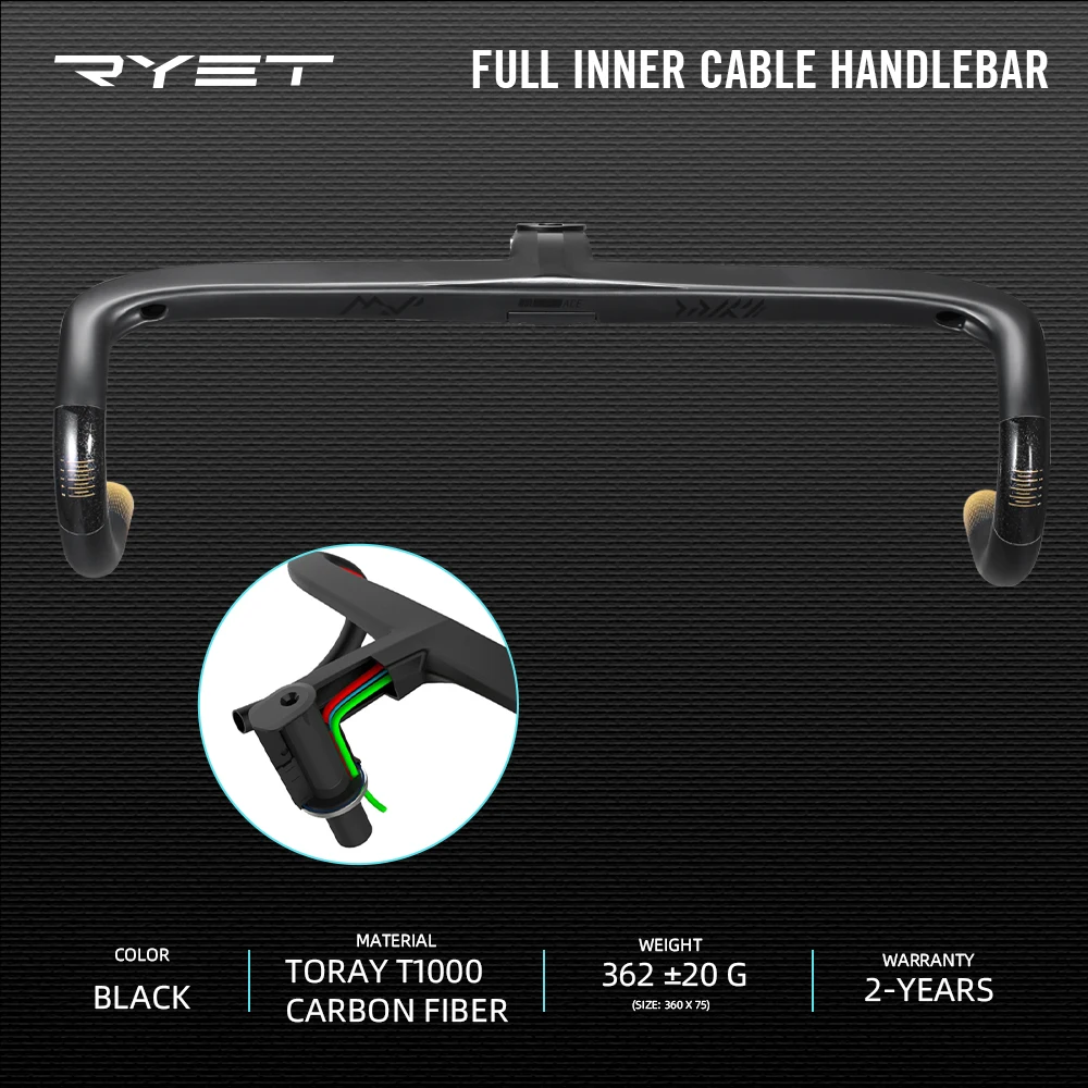RYET-Road-Bicycle-Handlebar-Ergo-Ace-Full-Internal-Cable-Routing-T800 ...