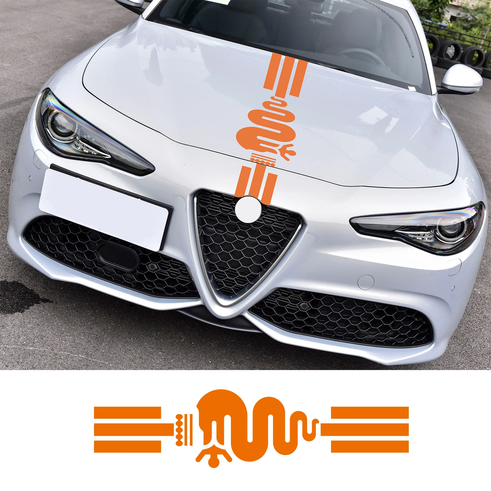 Car-Hood-Bonnet-Stripes-Line-Stickers-for-ALFA-Giulia-Stelvio-120x30cm ...