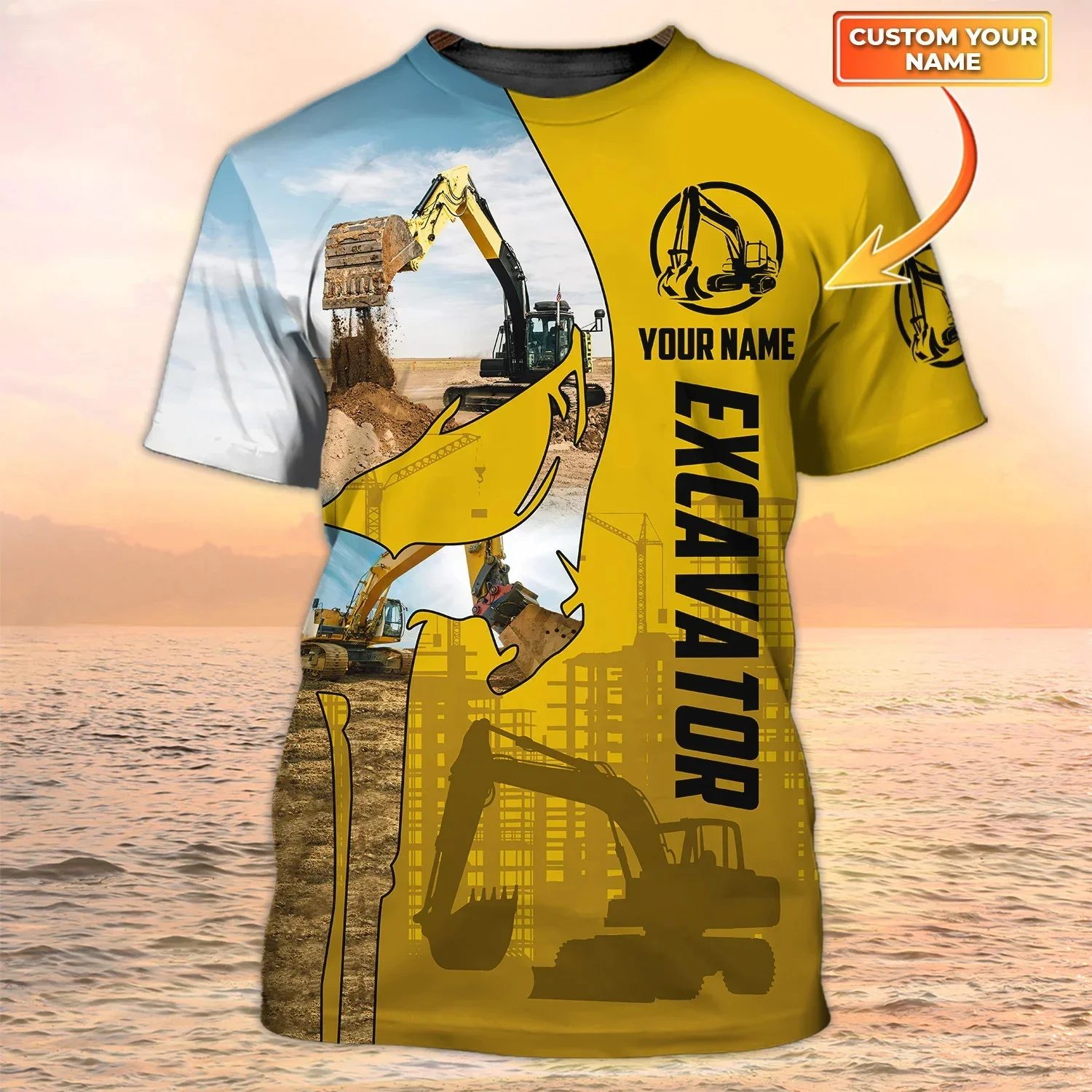 Excavator Operator Personalized Name Newest Summer Fashion Men's T ...