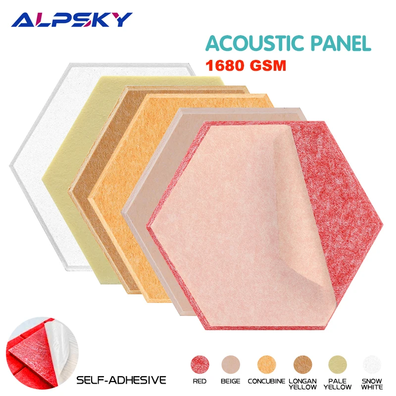 6Pcs-Hexagon-Polyester-Wall-Panels-Strong-Sound-Proof-Soundproofing ...