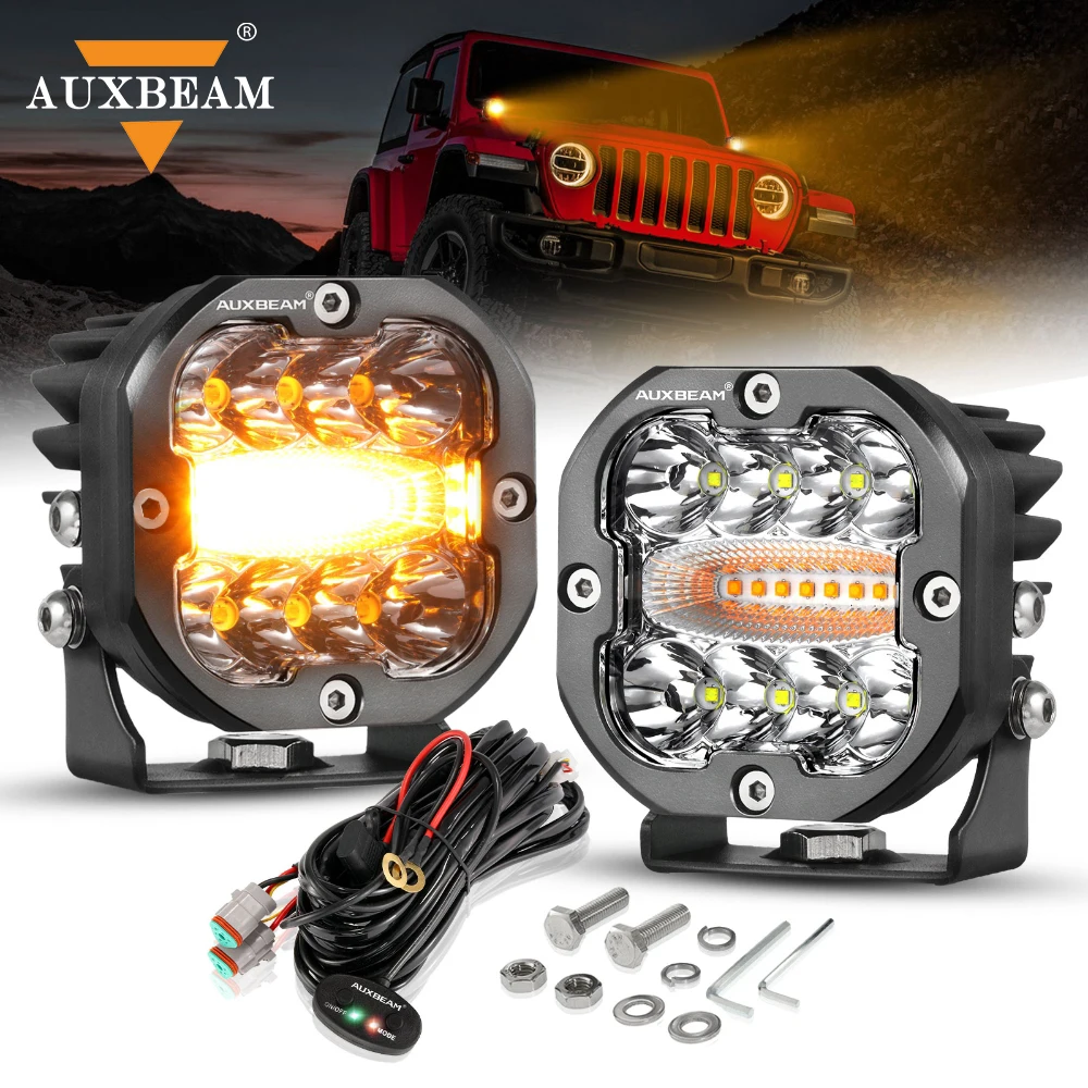 Auxbeam 96w 3 Inch Led Work Light Driving Fog Lamp Light Pod With ...