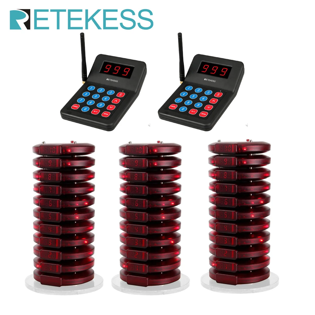 Retekess-T119-Restaurant-Wireless-Pager-System-Guest-Quening-2-Keyboard ...