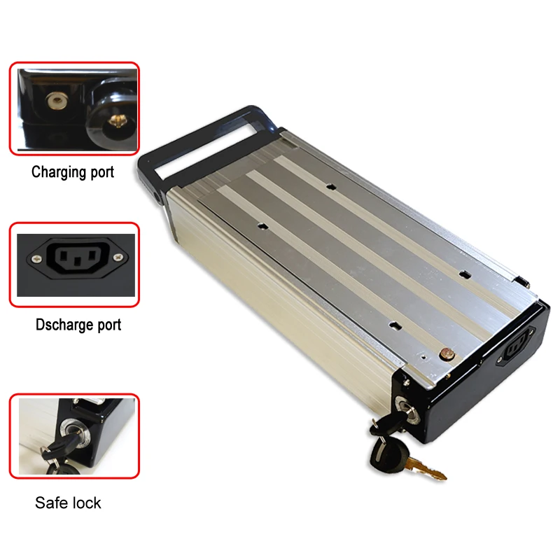E-bike-battery-case-36v-48v-li-ion-battery-box-rear-rack-style-battery ...