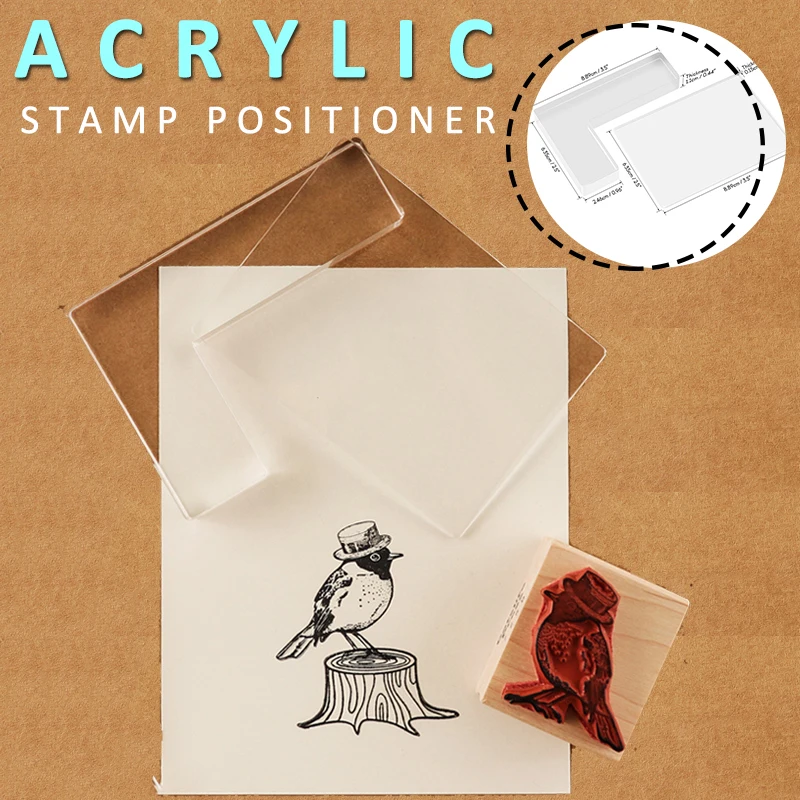 2pcs-set-Clear-Acrylic-Stamp-Positioner-Kit-Transparent-L-shaped-Square ...