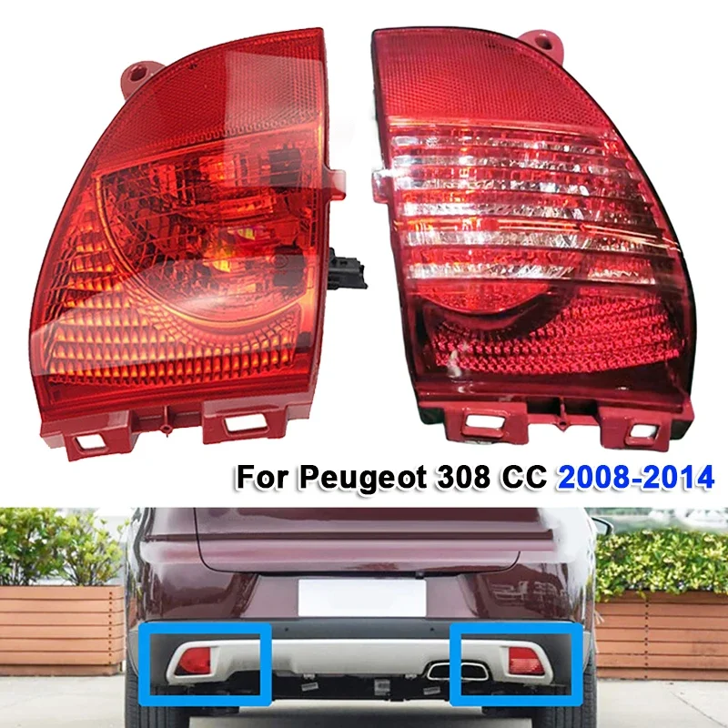 1/2pcs Car Rear Bumper Reflector Light Reverse Light for Peugeot 308 CC ...