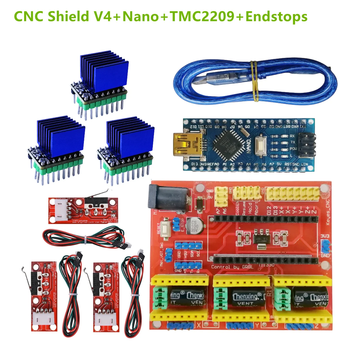 cnc-shield-V4-controller-grbl-breakout-board-A4988-TMC2209-DRV8825 ...