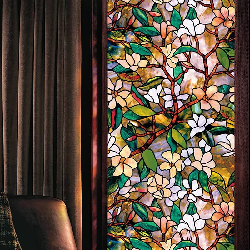 Window-Privacy-Film-Magnolia-Window-Film-stickers-Non-Adhesive-Static ...