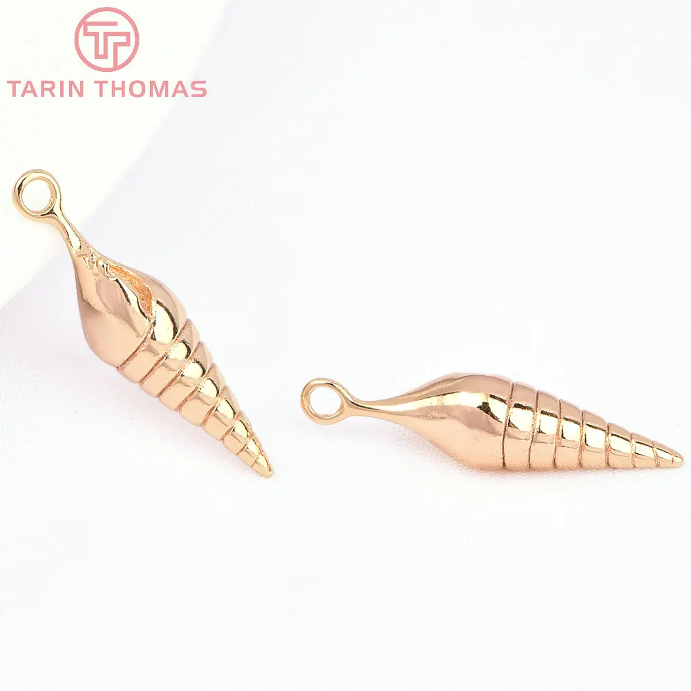 7734-6PCS-5-5x22MM-24K-Gold-Color-Brass-Conch-Shape-Pendants-High ...