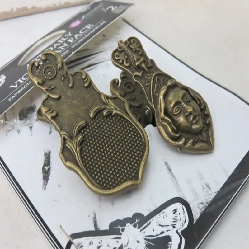 Old-Rust-Clips-Metal-Handbook-Book-Clips-Noble-Hands-Noble-Face-Retro ...