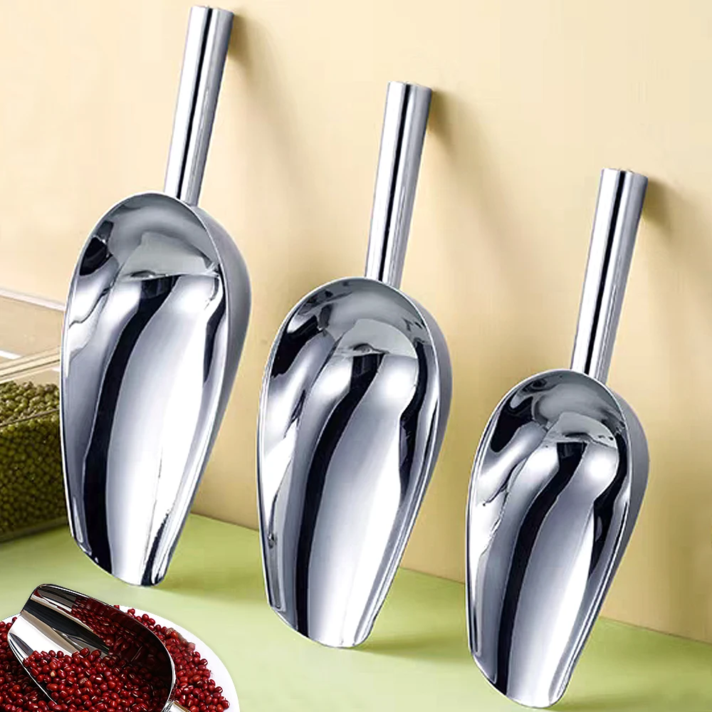 Stainless-Steel-Ice-Cube-Scoop-Bar-Buffet-Kitchen-Spice-Candy-Flour-Nut ...