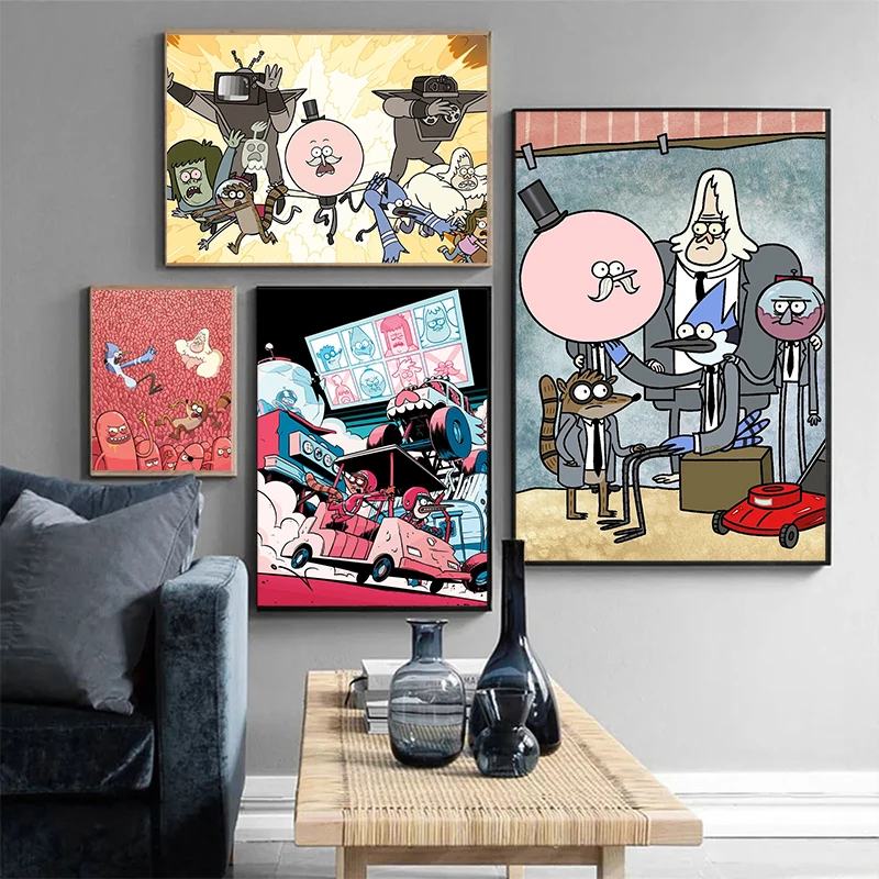 American-Cartoon-Regular-Show-Canvas-Poster-Animais-Wall-Art-Pictures ...
