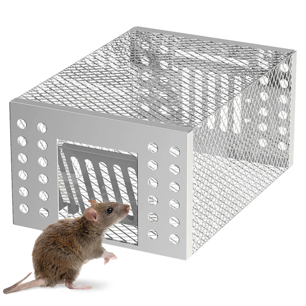 Humane Rat Trap with Double-Opening One-Way Door Mouse Trap Iron Rat ...
