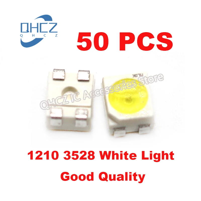50pcs-1210-white-light-3528-SMD-LED-single-core-4-feet-high-brightness ...