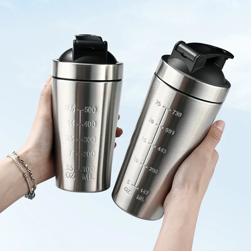 Stainless Steel Protein Shaker Cup Portable Fitness Sports Mug ...