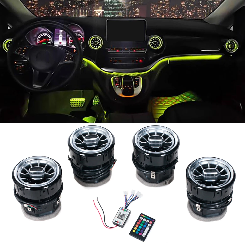 Car LED Front Dashboard AC Air Condition Vent Outlet Turbo Interior ...