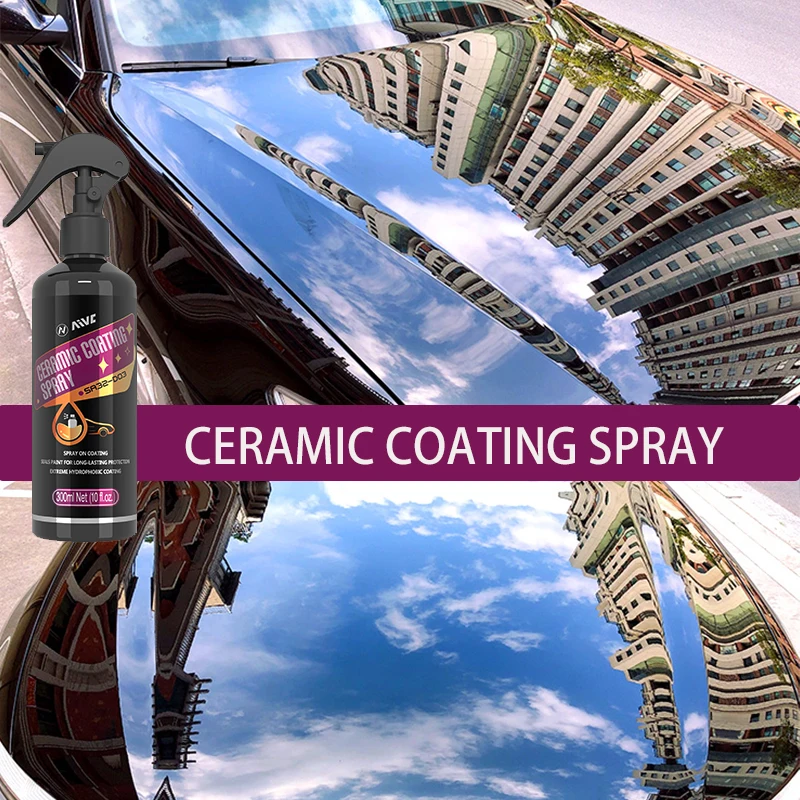 Car Ceramic Coating Auto Paint Care Wax Hydrophobic Coat Spray High Protection 3 In 1 Nano ...