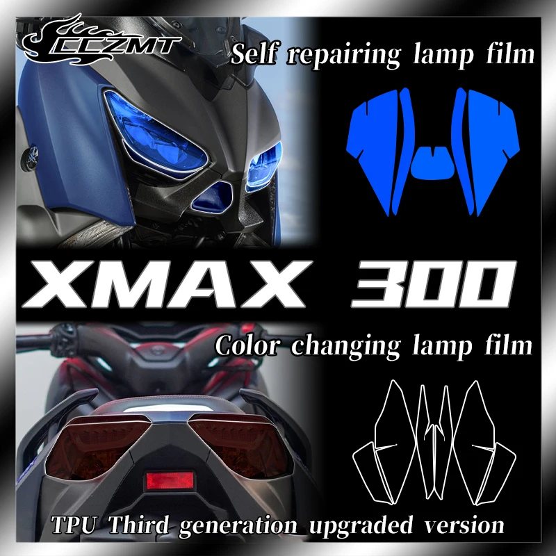 For-YAMAHA-XMAX300-X-MAX-300-2017-2022-Headlight-film-Smoked-black-tail ...
