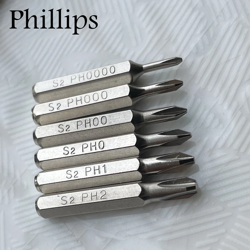 PH0000 PH000 PH00 PH0 PH1PH2 H4×28mm Phillips Screwdriver Bits set 4mm 3/25 inch hand tools key ...