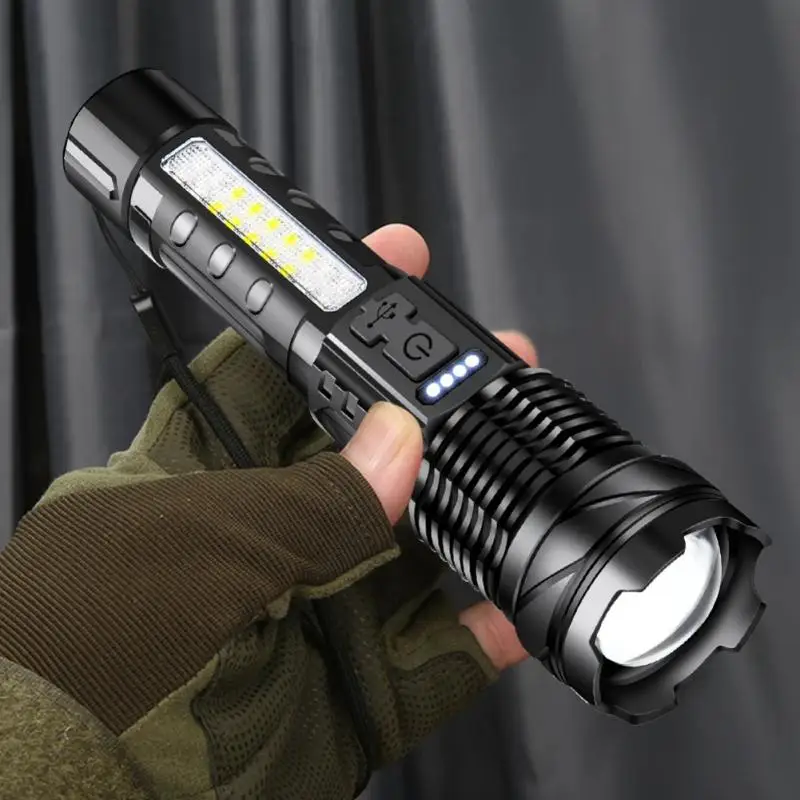 Outdoor-Lighting-White-Laser-Flashlight-With-Cob-Warning-Side-Work ...