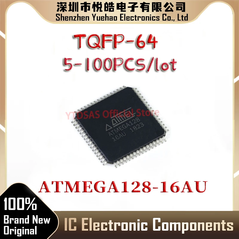 5-100pcs ATMEGA128-16AU ATMEGA128 ATMEGA ATMEL IC MCU TQFP-64 Chip