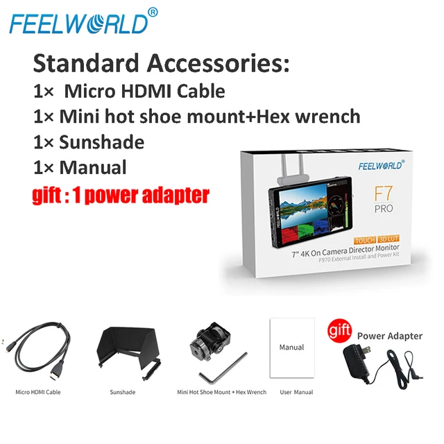 FEELWORLD-pantalla táctil IPS F7 PRO de 7 ", LUT DSLR en cámara ...