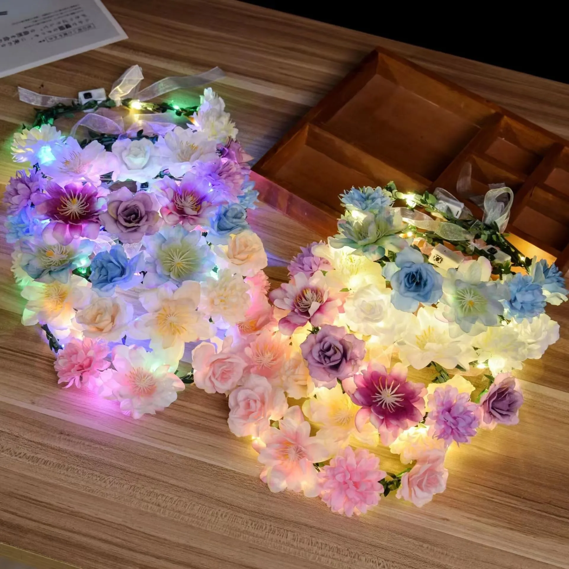 LED-Light-Hairband-Luminous-Headbands-Light-Up-Flowers-Wreath-Headdress ...