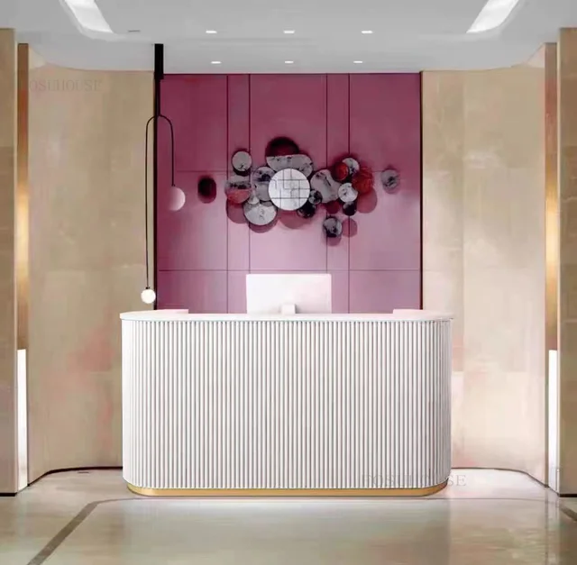 Modern Arc-shaped Reception Desks Beauty Salon Nail Shop Barber Shop ...