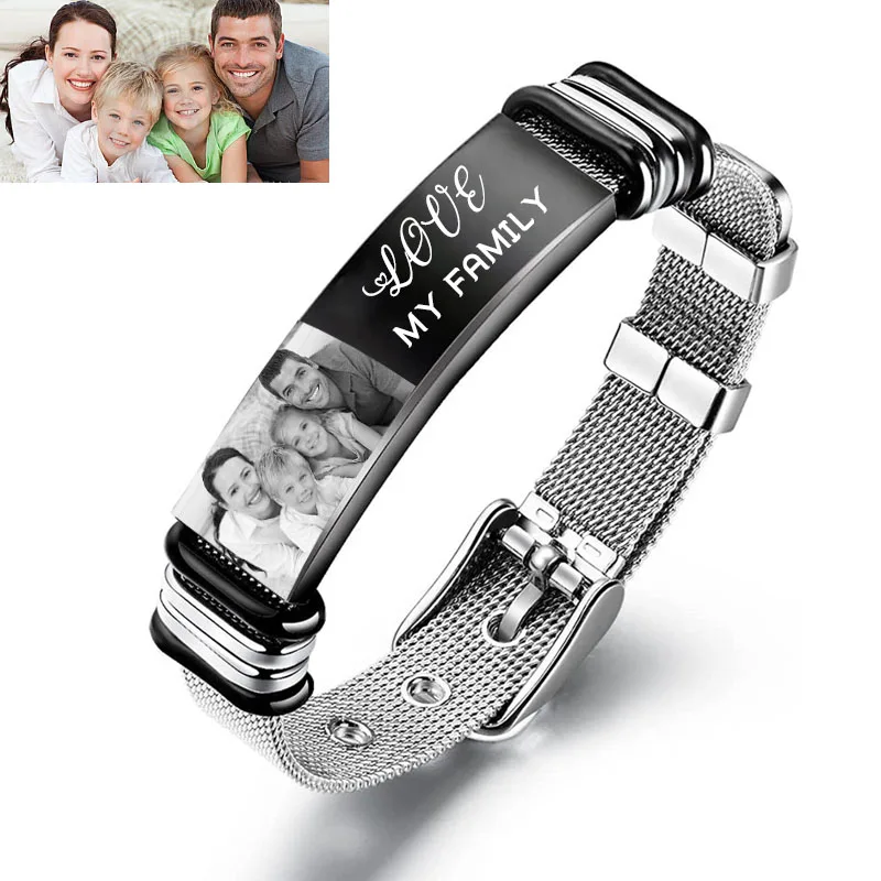 Custom-Stainless-Steel-Bracelet-for-Men-Personalized-Engraved-Photo ...