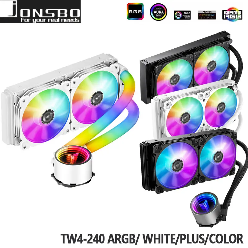 JONSBO-TW4-240-ARGB-Cpu-Cooling-Controllable-120mm-3-Fans-Mirror-ARGB ...