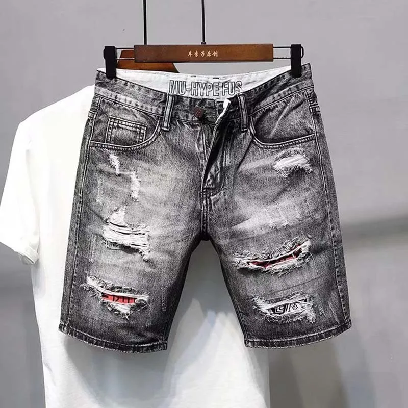Fashion-Summer-Men-s-Hole-Denim-Shorts-Sports-Loose-Straight-Casual ...