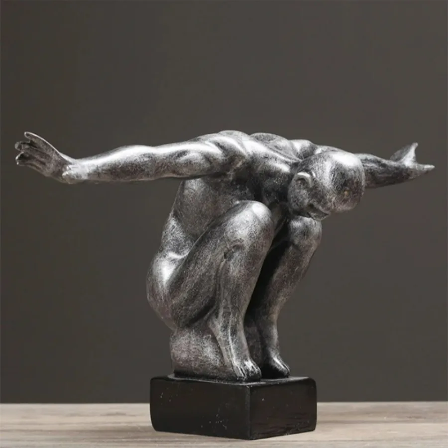 Human Body Art Sculpture Thinker Statues Resin Art Craft Figure Home ...